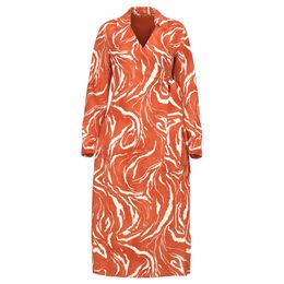 Selected Kleid 'SIRINE' Damen Gr&ouml;&szlig;e 44 orange / wei&szlig; Sommerkleid