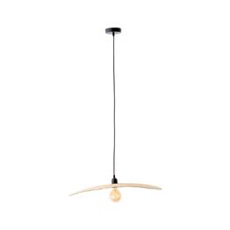 Brilliant Lampe, Jefter Pendelleuchte 1flg schwarz/natur, 1x A60, E27, 52W, Kabel k&uuml;rzbar / in der H&ouml;he einstellbar