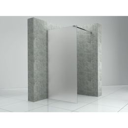 Fa-Bausysteme Walk-In Glasdusche Milchglas Halterung: Chrome 500 mm