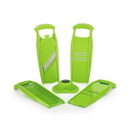 B&ouml;rner Borner Grater-Set Julienne Slicer, Crincle, Wave-Waffle Cuter, Cheese Grater green