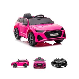 ES-Toys Kinder Elektrofahrzeug Audi RS6 lizenziert Kunstledersitz EVA-Reifen MP3 pink
