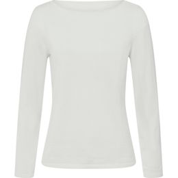 Heine Witt Damen Baumwollpullover mit leichtem U-Boot-Ausschnitt, wei&szlig;, Gr&ouml;&szlig;e 36