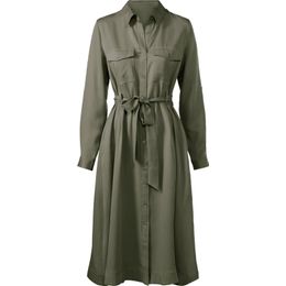 Heine Witt Damen Webkleid mit ausgestelltem Rockteil, khaki, Gr&ouml;&szlig;e 36