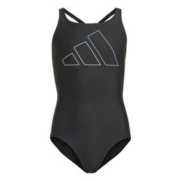 adidas Performance Athletic Swimwear 'Performance Big Bars Swimsuit' girl Black size 116