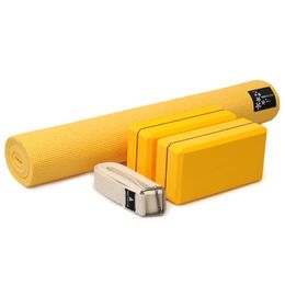 YOGISTAR.COM Yoga-set Kick It - Two Herren Gr&ouml;&szlig;e 7 gelb / schwarz / wei&szlig;