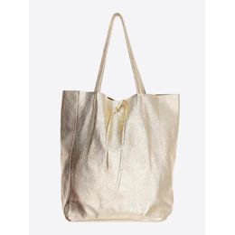 Sevabags Shopper 'Shopper Tasche Damen in Metallic Echtleder' female Gold size One Size