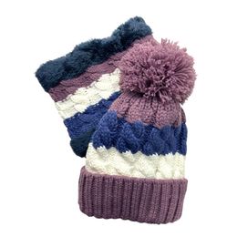 Kumixi Beanie 'Set: M&uuml;tze & Loop Schal' female Purple size Onesize