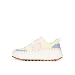PS Poelman Sneaker Damen Gr&ouml;&szlig;e 42 beige / hellblau / limone / lila