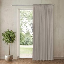 Vorhang GERSTER "Abra" Gr. 1, grau (taupe), B:140cm H:270cm, Baumwolle, Leinen, Gardinen, Fertiggardine "Abra"