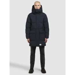 Steppmantel Khujo "WINER2", Herren, Gr. L, dunkelblau, 100% Polyester, unifarben, loose fit ca. Mitte Oberschenkel, eingesetzt gerader Abschluss mit innenliegendem Gummizug, Mäntel