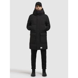 Steppmantel Khujo "WINER2", Herren, Gr. L, schwarz, 100% Polyester, unifarben, loose fit ca. Mitte Oberschenkel, eingesetzt gerader Abschluss mit innenliegendem Gummizug, Mäntel
