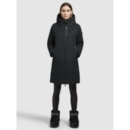 Kurzmantel Khujo "YAAK3", Damen, Gr. S, schwarz, 100% Polyester, unifarben, regular fit ca. Mitte Oberschenkel, eingesetzt elastischer Bund mit Windstopper, Mäntel