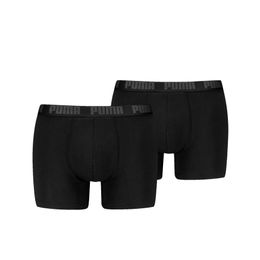 Boxershorts Puma "Puma MEN EVERYDAY BASIC BOXERS 2P", Herren, Gr. XXL, schwarz (schwarz, schwarz), Single Jersey, Obermaterial: 95% Baumwolle, 5% Elasthan, körpernah, Unterhosen, mit Logobund
