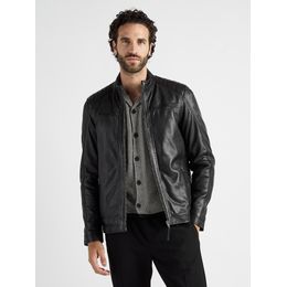 Lederjacke JCC "31024024", Herren, Gr. 48, schwarz, Obermaterial: 100% Lammleder; Innenfutter: 100% Baumwolle; Ärmelfutter: 100% Polyester, Jacken