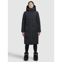 Steppmantel Khujo "AINU", Damen, Gr. S, blau (dunkelblau), 70% Baumwolle, 30% Polyamid, unifarben, regular fit knielang, eingesetzt, M&auml;ntel Steppmantel