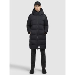 Steppmantel Khujo "CAIUS2", Herren, Gr. XL, blau (dunkelblau), 100% Nylon, unifarben, Casual, regular fit knielang, eingesetzt elastischer Bund mit Windstopper, Mäntel