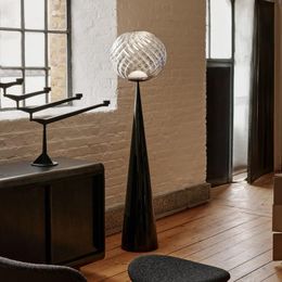Tom Dixon Whirl Stehleuchte, LED 1-flammig, WHS02CH+CONF03BKUN+LEDFC11UN,