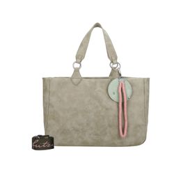 Henkeltasche Fritzi aus Preussen "Izzy Vintage", Damen, Gr. B/H/T: 42cm x 29cm x 42cm, grün, Polyurethan (PU), unifarben, Taschen, mit Taschen-Anhänger und Schlüsselschlange