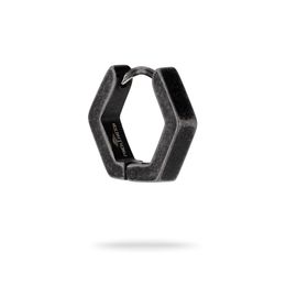 Single-Creole Fynch-Hatton "Schmuck Geschenk Edelstahl Ohrring The Hexagon", braun (antikfarben), Ohrringe, Herren, Edelstahl