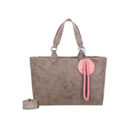 Henkeltasche Fritzi aus Preussen "Izzy Vintage", Damen, Gr. B/H/T: 42cm x 29cm x 42cm, braun, Polyurethan (PU), unifarben, Taschen, mit Taschen-Anhänger und Schlüsselschlange
