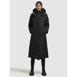 Steppmantel Khujo "HURCE", Damen, Gr. S, schwarz, 100% Polyester, unifarben, regular fit wadenlang, eingesetzt Rippb&uuml;ndchen mit Windstopper, M&auml;ntel Steppmantel