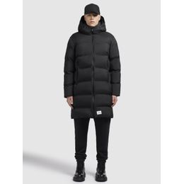 Steppmantel Khujo "CAIUS", Herren, Gr. L, schwarz, Web, 100% Nylon, unifarben, regular fit knielang, eingesetzt elastischer Bund mit Windstopper, Mäntel