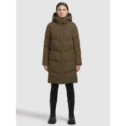 Steppmantel Khujo "GRAYA", Damen, Gr. M, grün (khaki), 70% Baumwolle, 30% Polyamid, unifarben, regular fit ca. Mitte Oberschenkel, Mäntel