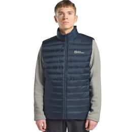 Daunenweste Jack Wolfskin "PILVI DOWN VEST M RDS", Herren, Gr. S (48), blau (midnight, sky), Obermaterial: 100% POLYESTER; Futter: 100% POLYESTER; F&uuml;llung: 80% Entendaune; 20% Federn, Westen