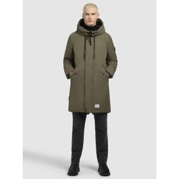 Wintermantel Khujo "ANTH", Herren, Gr. XXL, grün (helloliv), 100% Polyester, unifarben, loose fit knielang, Mäntel