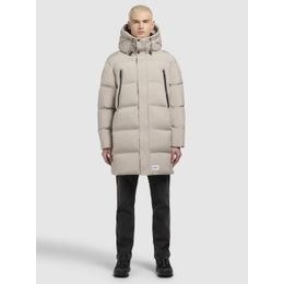 Steppmantel Khujo "MORSE2", Herren, Gr. L, hellgrau, 100% Polyester, unifarben, loose fit ca. Mitte Oberschenkel, eingesetzt elastischer Bund, Mäntel