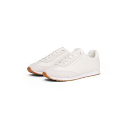 Sneaker Tommy Hilfiger "HERITAGE FASHION RUNNER MIX MAT", Damen, Gr. 36, weiß, Nappaleder, Sportlich, Schuhe, Freizeitschuh, Halbschuh, Schnürer mit seitlichem Logoschriftzug