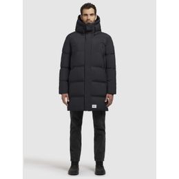 Steppmantel Khujo "MORSE2", Herren, Gr. L, dunkelgrau, 100% Polyester, unifarben, loose fit ca. Mitte Oberschenkel, eingesetzt elastischer Bund, Mäntel