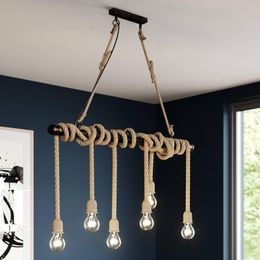 LINDBY Pendellampe Hajo, 100 cm, sechsflammig, Tauseil