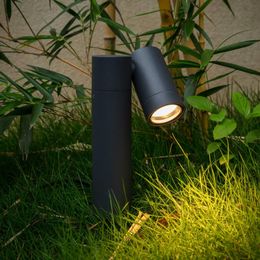 Prios Erdspießstrahler Tulimar, Höhe 40 cm, anthrazit, Alu Tulimar PRIOS, dimmbar, schwarz, Aluminium, Modern