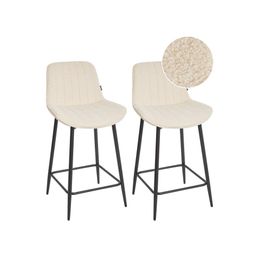 Beliani 2-tlg Barhocker DUBROVNIK in Beige/Schwarz | Gr.: onesize
