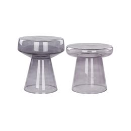 Beliani 2er-Set Beistelltisch LAGUNA/CALDERA in Grau | Gr.: onesize
