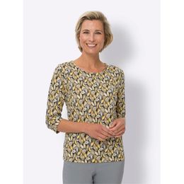 Sieh an! 3/4-Arm-Shirt in gelb-grau-bedruckt | Gr.: 48
