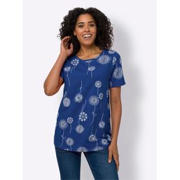 Sieh an! Longshirt in royalblau-wei&szlig;-bedruckt | Gr.: 56