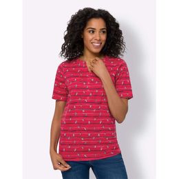 Sieh an! Kurzarm-Shirt in rot-marine-bedruckt | Gr.: 44