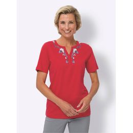 Sieh an! Kurzarm-Shirt in rot-ecru | Gr.: 50