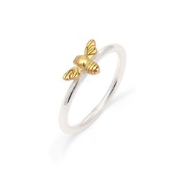 Elli Ring 925 Sterling Silber Biene in Zweifarbig | Gr.: 52