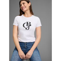 Bruno Banani T-Shirt mit Logo-Print und Glitzersteinen - NEUE KOLLEKTION wei&szlig; 32/34 32/34 T-Shirt aus elastischem Single Jersey f&uuml;r bequemen...