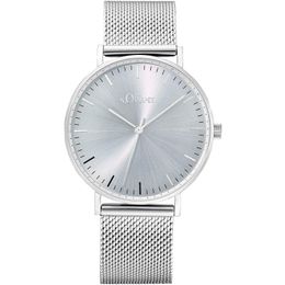 s.Oliver Quarzuhr Armbanduhr, Damenuhr, analog, Edelstahlarmband silberfarben Klassisch sch&ouml;ne Damenarmbanduhr