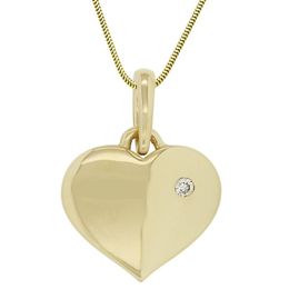 Firetti Herzanhänger »Schmuck Geschenk Gold 333 voll, elegant, massiv« () mit Brillant gelbgoldfarben-weiß + Wweiss Romantischer Herzanhänger für...