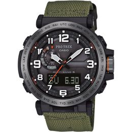 Casio PRO TREK Funkchronograph Quarzuhr, Armbanduhr, Herrenuhr, Solar, analog, digital, Stoppfunktion dunkelgrün Geschmackvoller Funkchronograph...