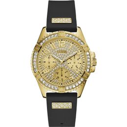 Guess Damen Multifunktionsuhr &raquo;LADY FRONTIER&laquo; Armbanduhr, Quarzuhr, Damenuhr, Silikonarmband schwarz