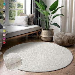 Sanat Hochflor-Teppich &raquo;LOCA&laquo; rund 30 mm H&ouml;he Wohnzimmer, Langflor, Shaggy, Schlafzimmer creme Obermaterial: 100% Polypropylen &Oslash; 120 cm 1 Stk.