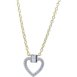Firetti Kette mit Anhänger »Schmuck Geschenk Silber 925 Halsschmuck Halskette Ankerkette Herz« mit Zirkonia (synth.)...