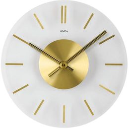 AMS Wanduhr »W9319« Quarzuhr, Glas, Wohnzimmer, Esszimmer, Küche, Arbeitszimmer, Büro, Flur transparent-goldfarben 0 Schicke Wanduhr