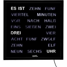 AMS Wanduhr Quarzuhr, Digitaluhr, Wohnzimmer, Esszimmer, Küche, Arbeitszimmer, Büro schwarz-schwarz 0 Außergewöhnliche Wanduhr